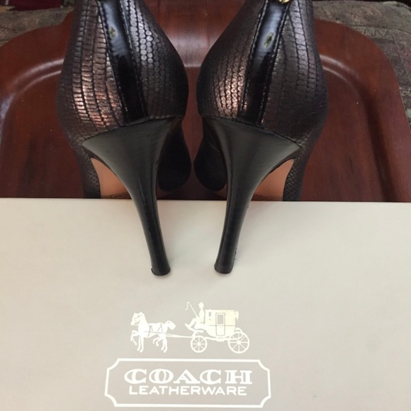 Coach | Shoes | Coach Gunmetal Snake Embossed Pumps | Poshmark